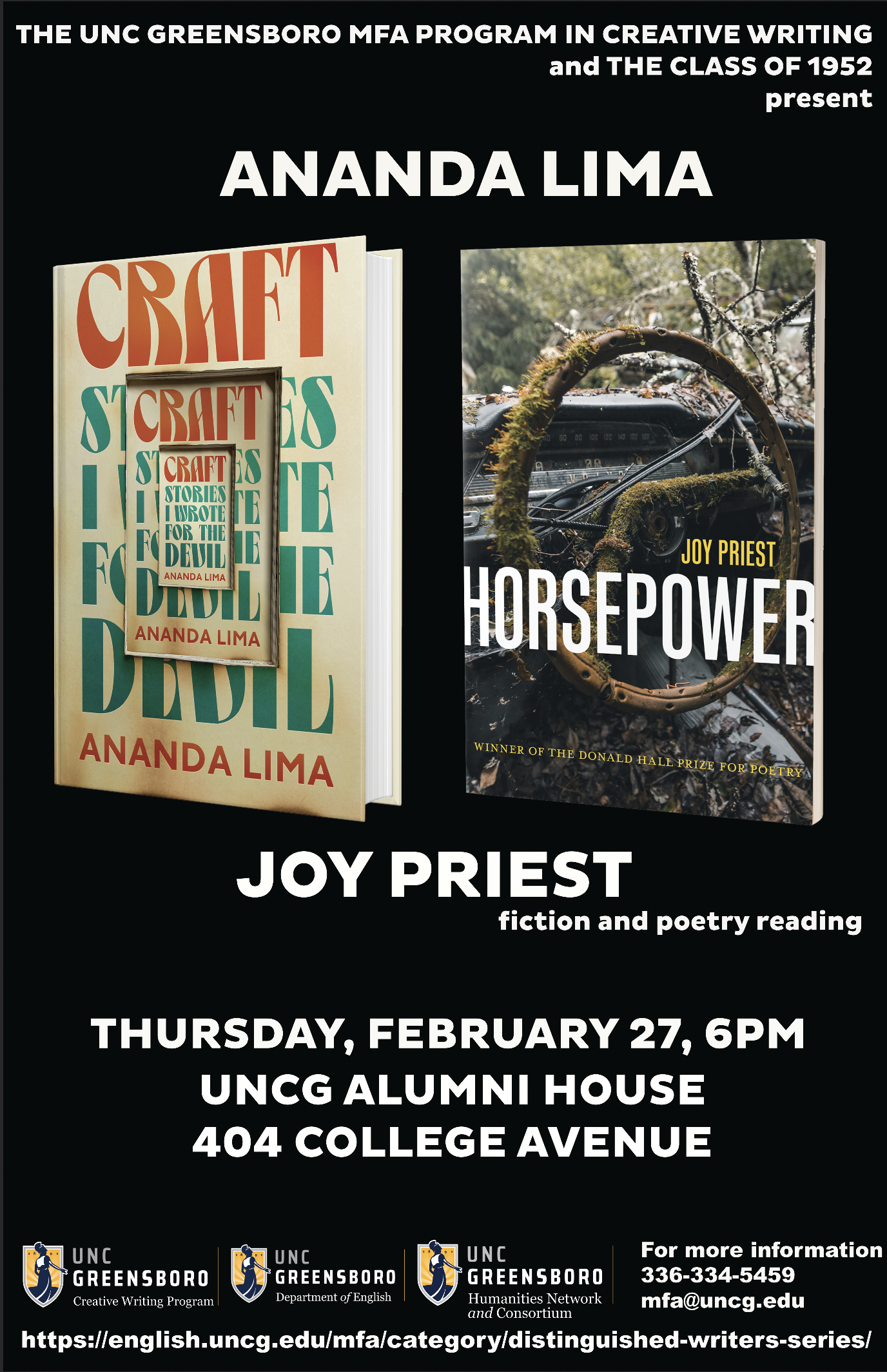 Ananda Lima and Joy Priest Fiction and Poetry Reading | English Department